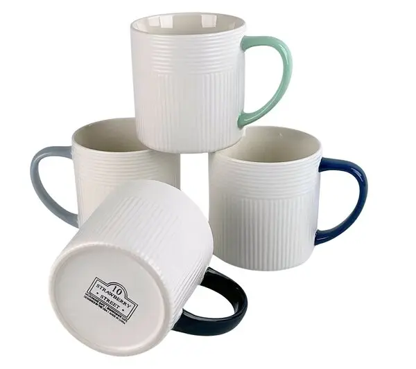 10 STRAWBERRY STREET Set Of 4 Luca Mugs