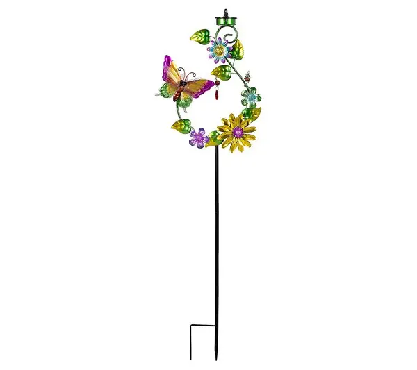 PLOW & HEARTH As Is 4-in-1 Solar Fiber Optic Critter Wreath