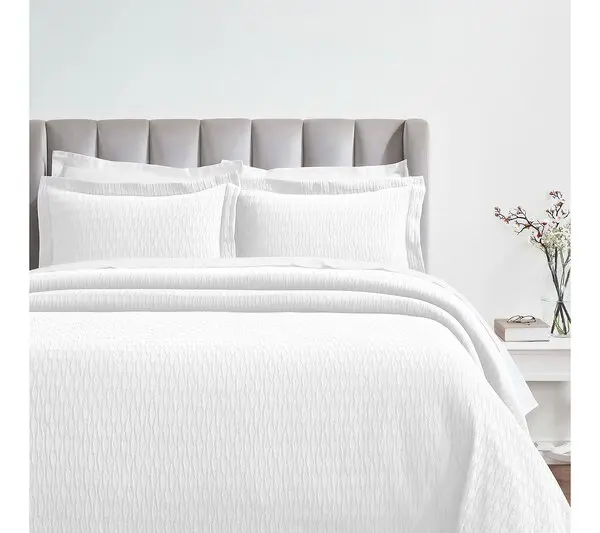 SUPERIOR Calvert Cotton Geometric Bedspread & S Ham Set, King