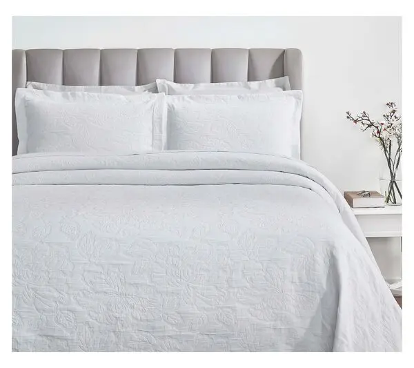 SUPERIOR Hibiscus Cotton Bedspread And Sham Set, King