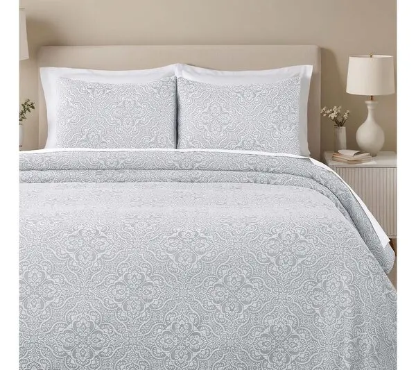 SUPERIOR Enzy Floral Matelasse Bedspread And Sham Set, Queen