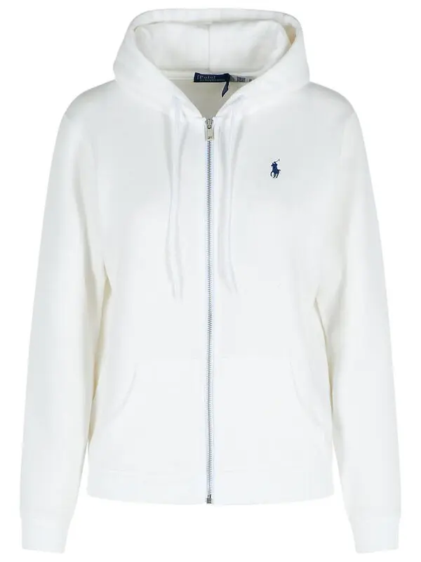 Ralph Lauren Cotton Zip Up Sweatshirt - White