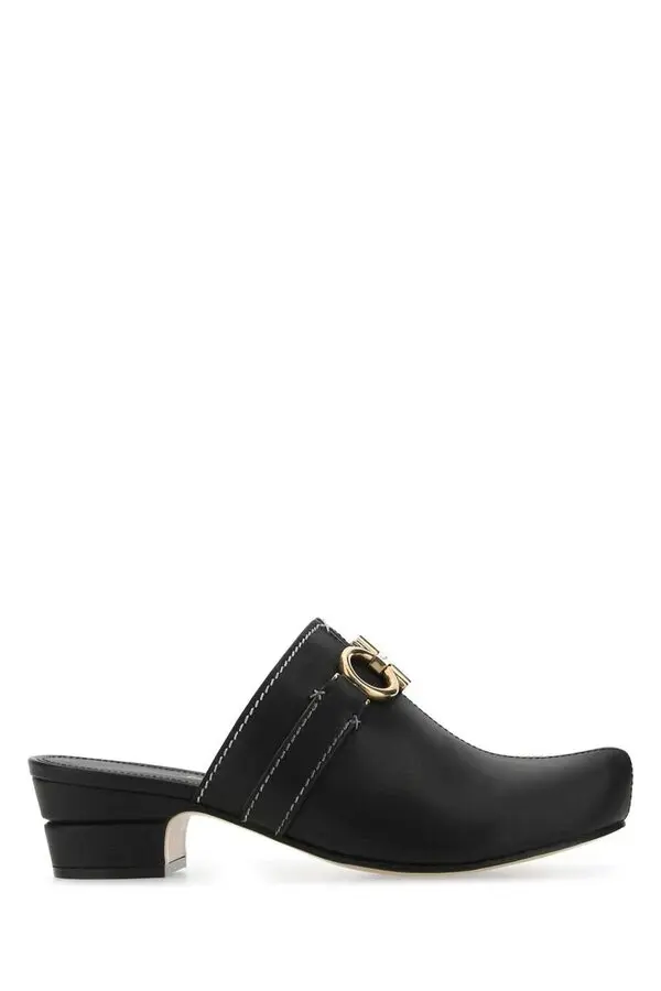 FERRAGAMO Phobos Heeled Mules - Black