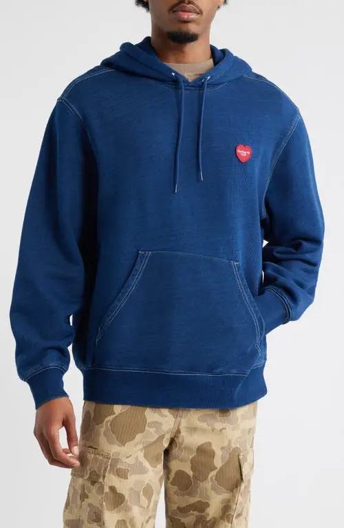 Carhartt Work In Progress Ingo Heavyweight Cotton Hoodie - Dark Blue Garment Dyed