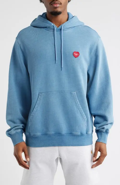 Carhartt Work In Progress Ingo Heavyweight Cotton Hoodie - Light Blue Garment Dyed