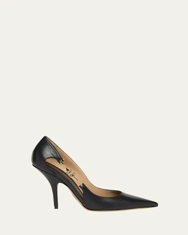 FERRAGAMO Tulip Leather Pumps
