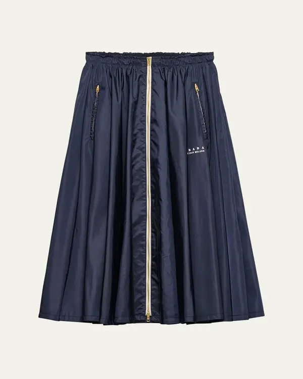 Prada Re-nylon Pleated Skirt - Blu