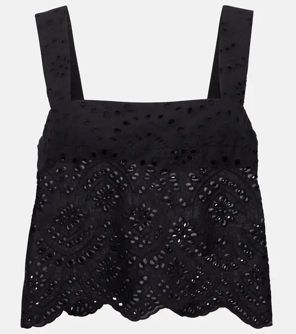 Poupette St Barth Noa Broderie Anglaise Top