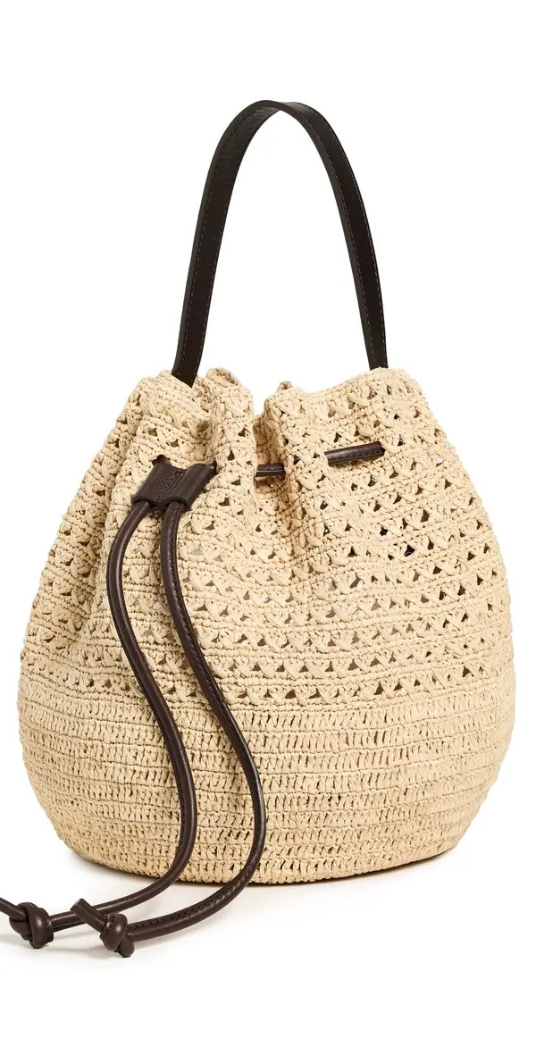 Janessa Leoné Cami Raffia Bag - Dark Brown