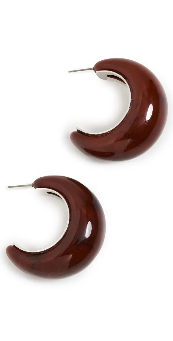 Ronny Kobo Sardonyx Hoop Earrings - Silver
