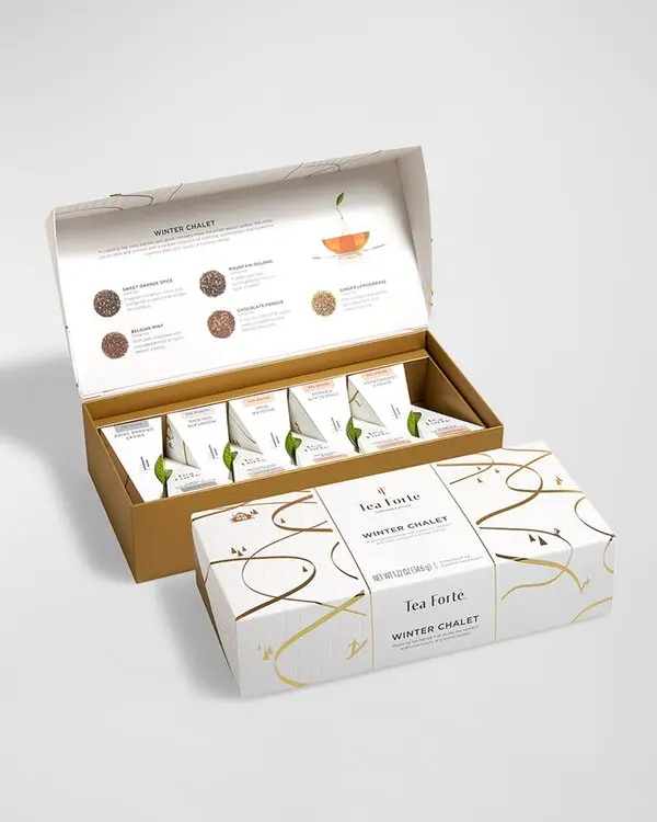 TEA FORTE Winter Chalet Petite Presentation Box, 10 Infusers