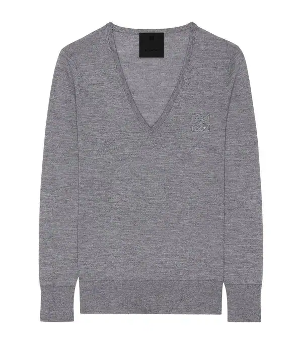 Givenchy Cashmere-Silk 4g Sweater Grey Editorialist