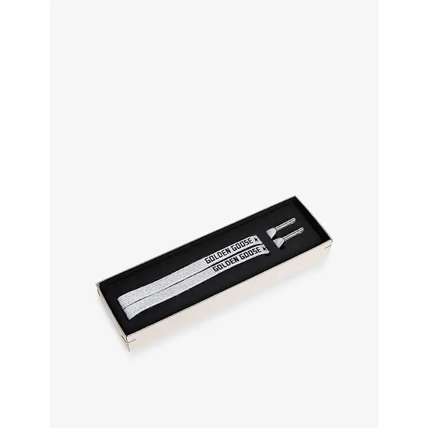 Golden Goose Branded Woven Laces - Blk/white