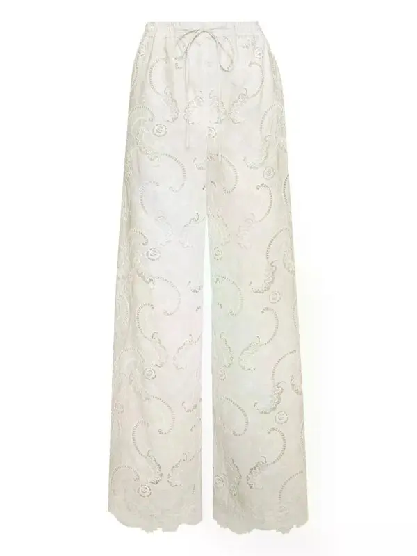 Oscar De La Renta Guipure Lace Trousers
