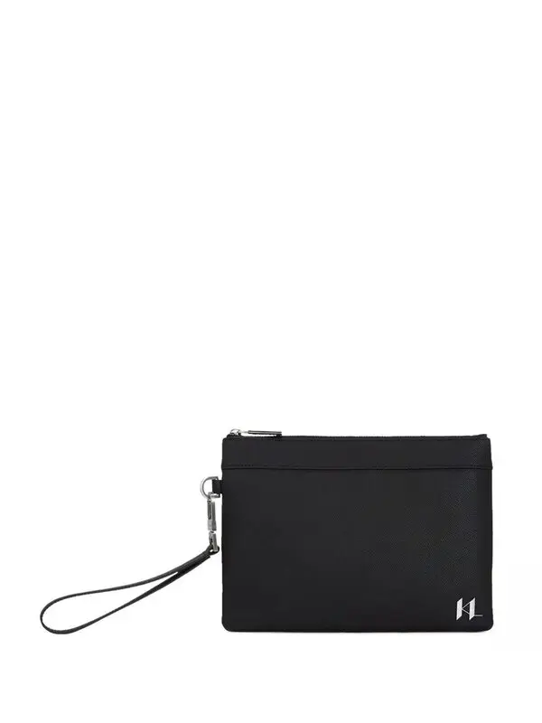 Karl Lagerfeld Monogram Leather Clutch