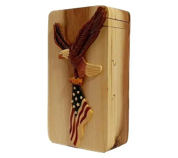 CARVER DAN'S Eagle And Flag Puzzle Box
