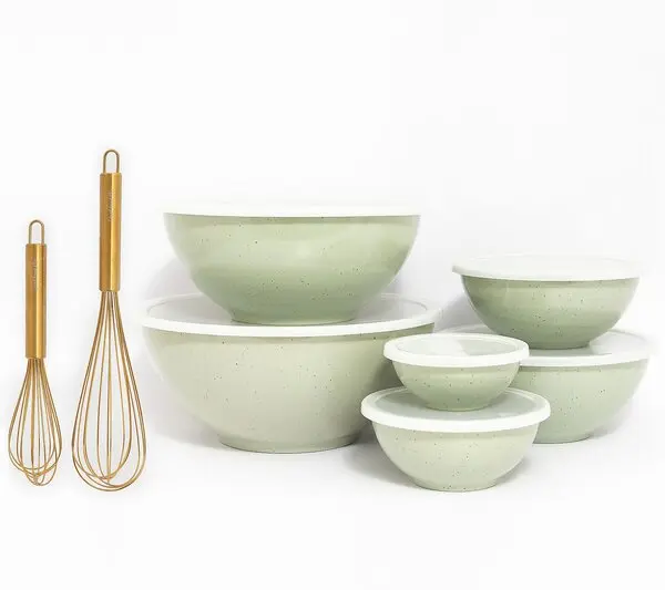 JESSIE JAMES DECKER 6 Piece Melamine Bowl Set W/ 2 Whisks