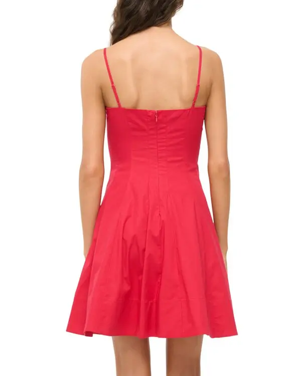 Staud Wylie Poplin Mini Dress - Cherry