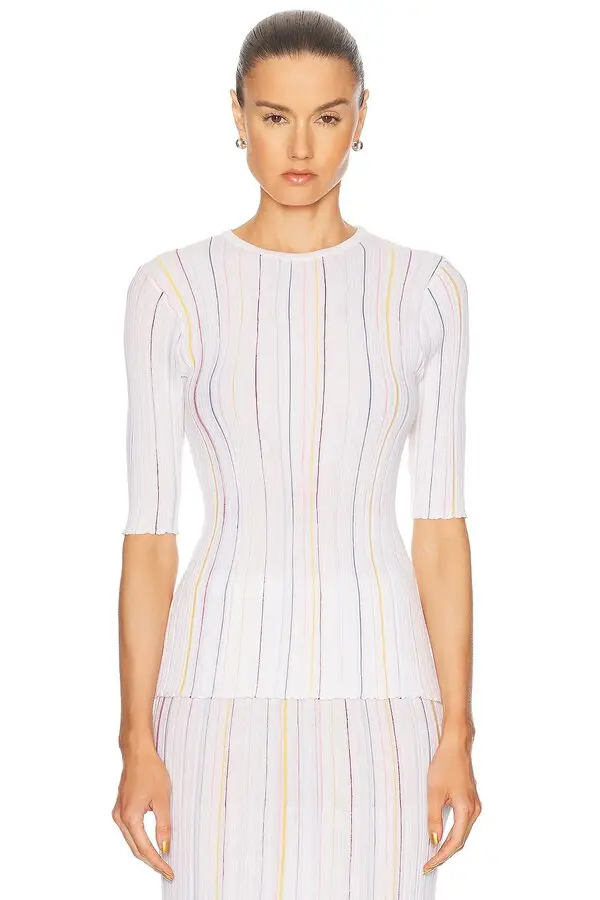 Gabriela Hearst Fitz Short Sleeve Top
