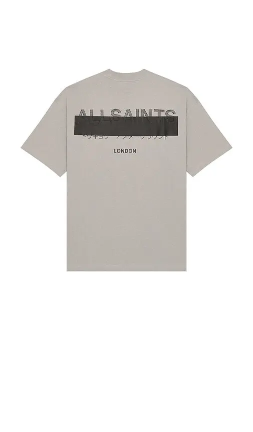 All Saints Redact Tee In Grey - Halfpipe Grey