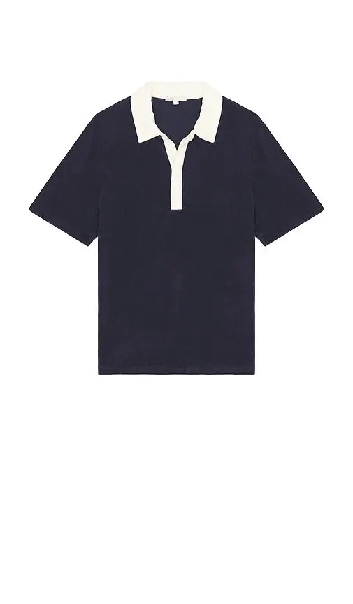 Onia Oversized Towel Terry Polo In Navy