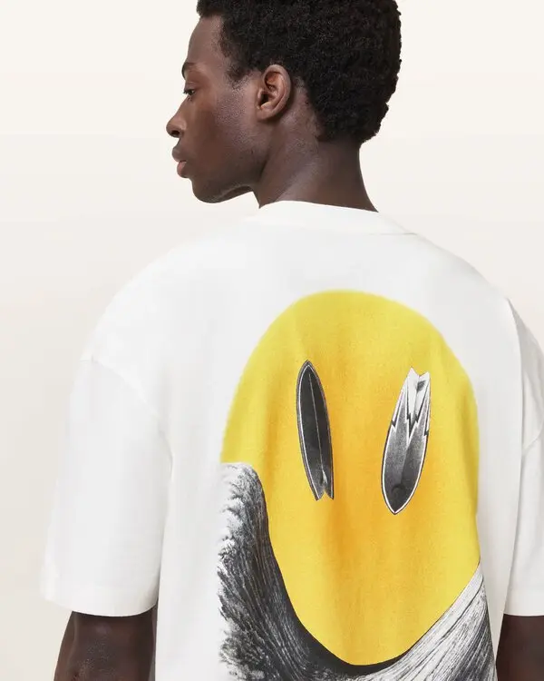 All Saints Party Wave Oversized T-shirt - Chalk White