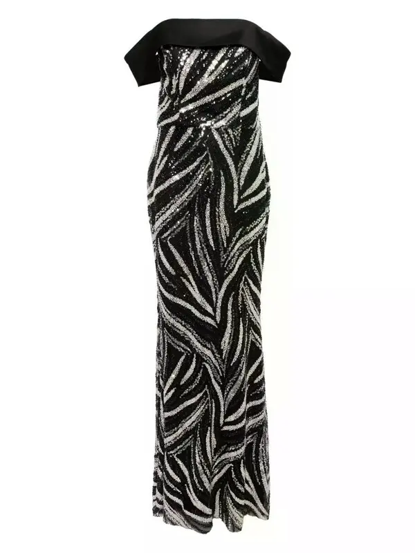 Basix Black Label Sequin-Embellished Strapless Dress - Black | Editorialist