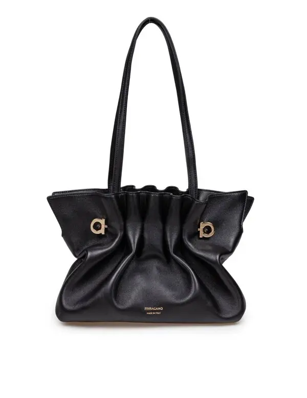 FERRAGAMO Shoulder Bag In Soft Nappa - Black
