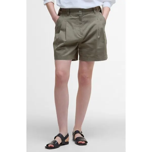 Barbour Cecile Cotton Twill Shorts - Dusky Green