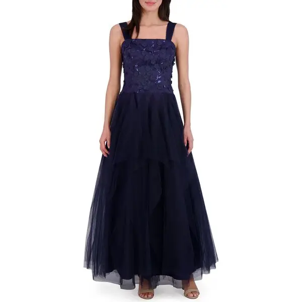 evening party wedding dress Glitter Sleeveless Splitfront Evening Party Maxi Dress Wedding Party Dress main image 1