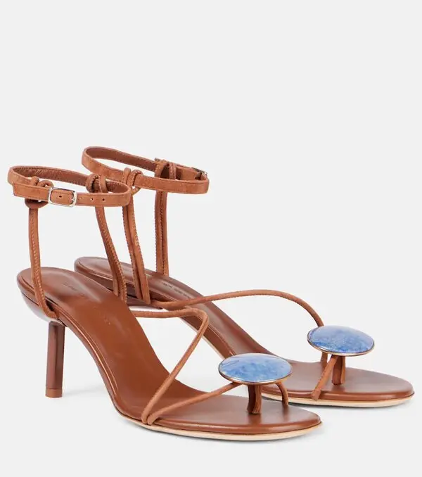Christopher Esber Doma 70 Embellished Leather Sandals - Brown