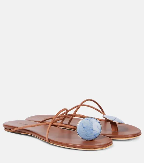 Christopher Esber Doma Embellished Thong Sandals - Brown