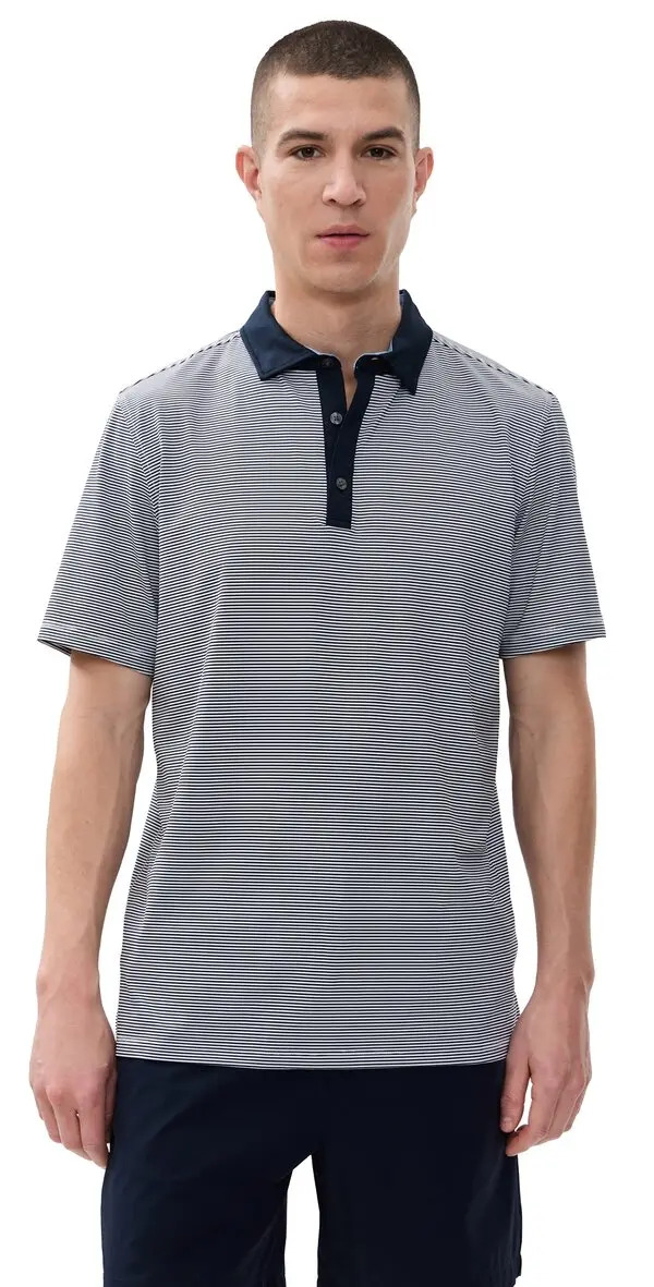 RHONE Golf Sport Polo - True Navy Stripe