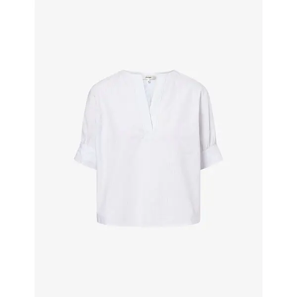 FRAME Stripe-print V-neck Shirt