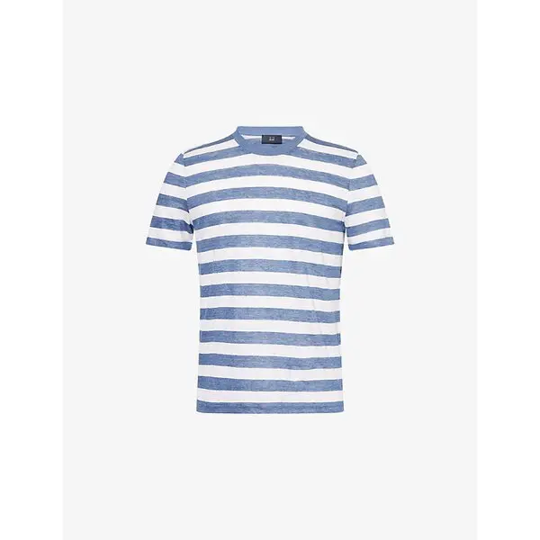 Dunhill Guernsey Stripe-print Linen And Cotton-blend T-shirt