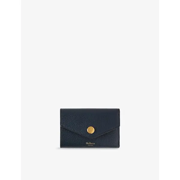 Mulberry Plaque-embellished Grained-leather Wallet