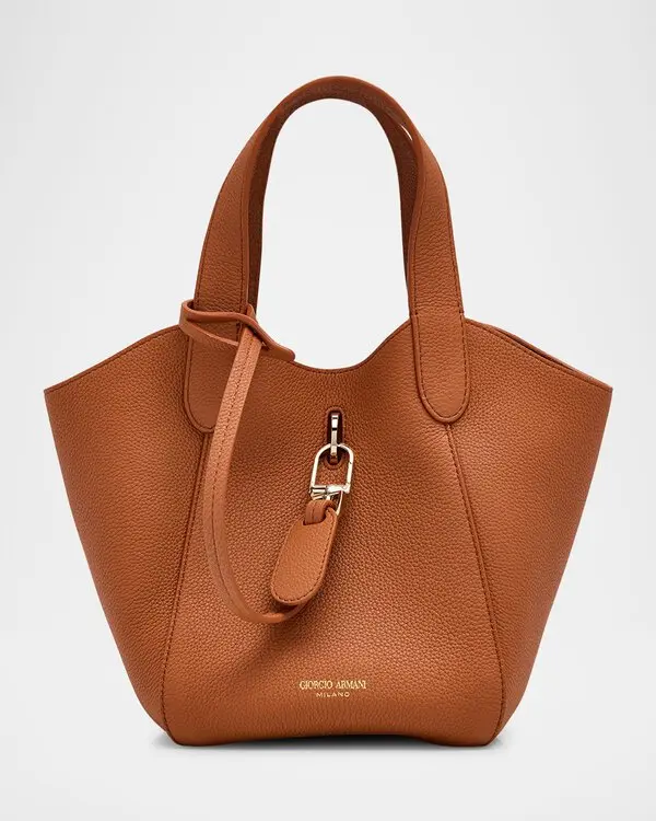 Giorgio Armani Gem Small Pebble Leather Tote
