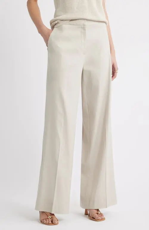 Nordstrom The Lennox Linen Blend Wide Leg Trousers