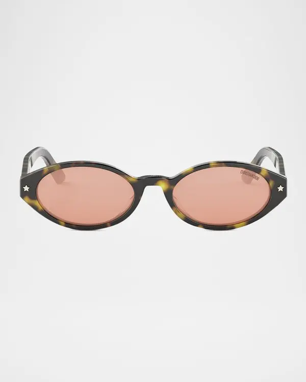 Dior Pacific R1i Logo-print Oval Sunglasses - Sblkrovxmr