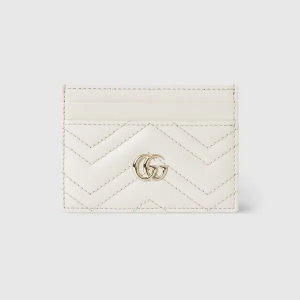Gucci Gg Marmont Card Case Leather - White