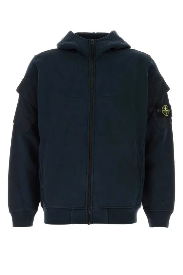 Stone Island Hooded Cotton Sweatshirt - Navy