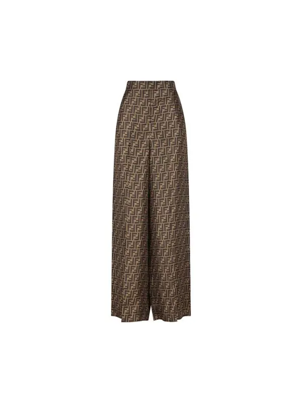 Fendi Twill Cigarette Pants - Brown