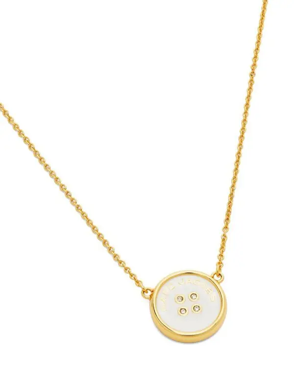 Marc Jacobs The Button Pendant Necklace - White