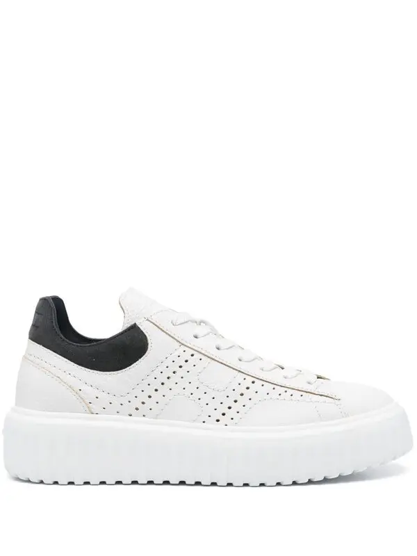 Hogan H-stripes Leather Sneakers - White