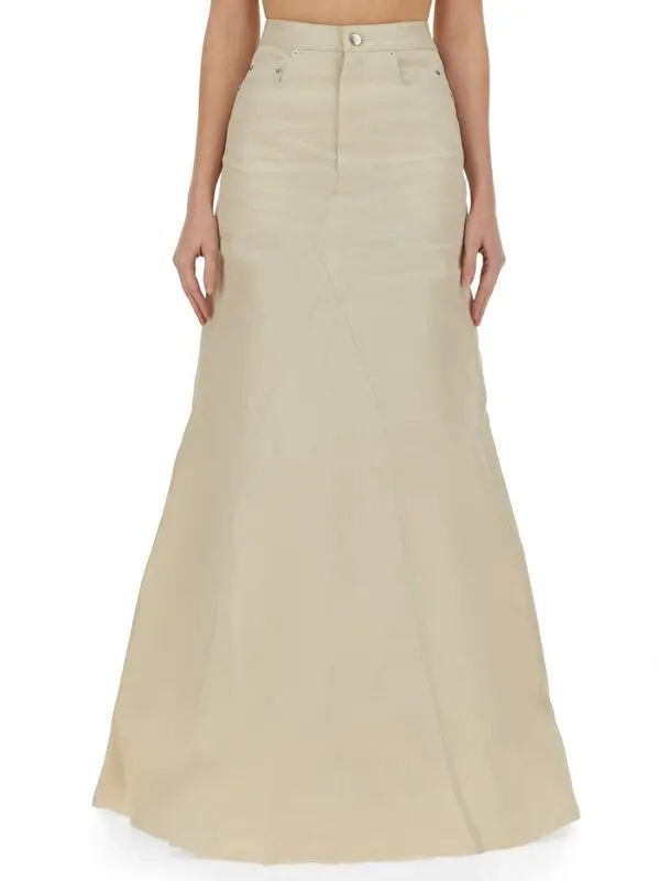 Rick Owens Long Skirt - Beige
