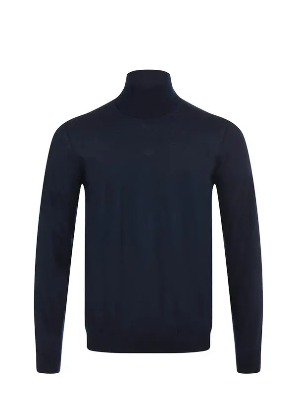 Hugo Boss Turtleneck In Virgin Wool - Blue