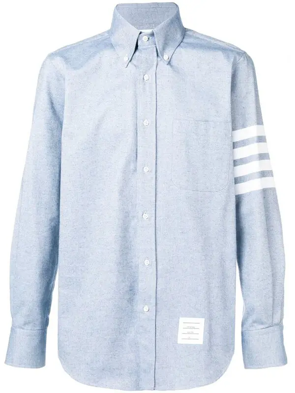 Thom Browne 4-bar Long-sleeve Cotton Shirt - Blue