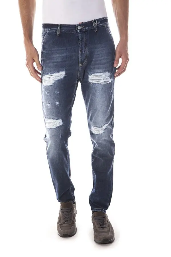 DANIELE ALESSANDRINI Ripped Jeans - Navy