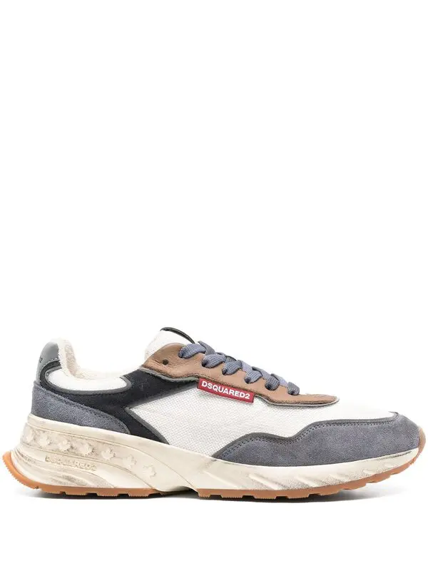 Dsquared2 Sprinter Leather And Mesh Sneakers - Multicolour