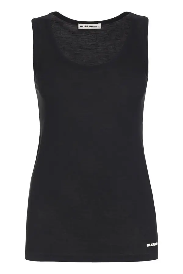 JIL SANDER Cotton Tank Top - Blue